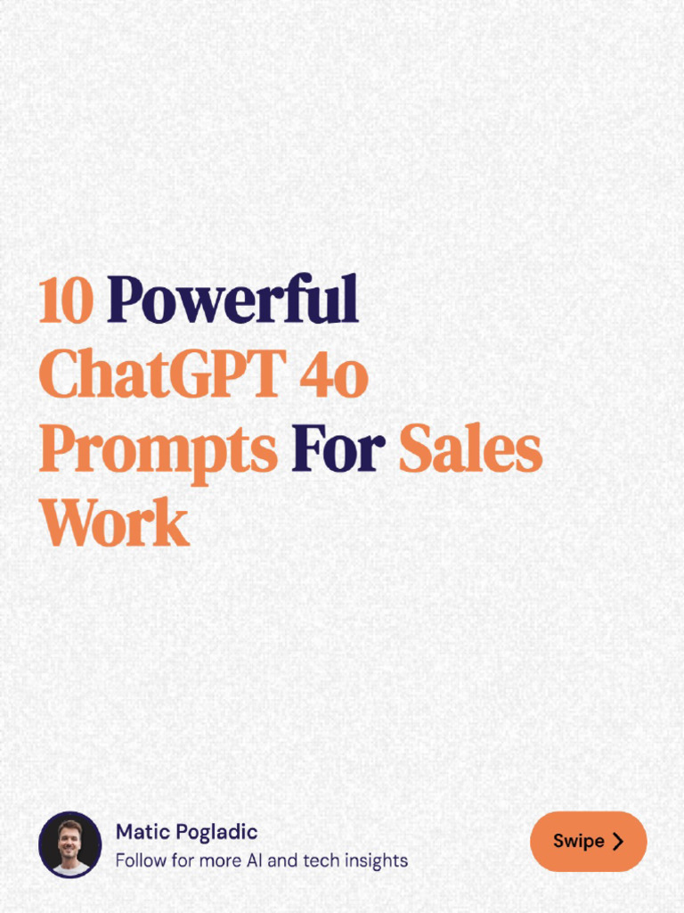 ChatGPT 4o Prompts For Sales | PDF