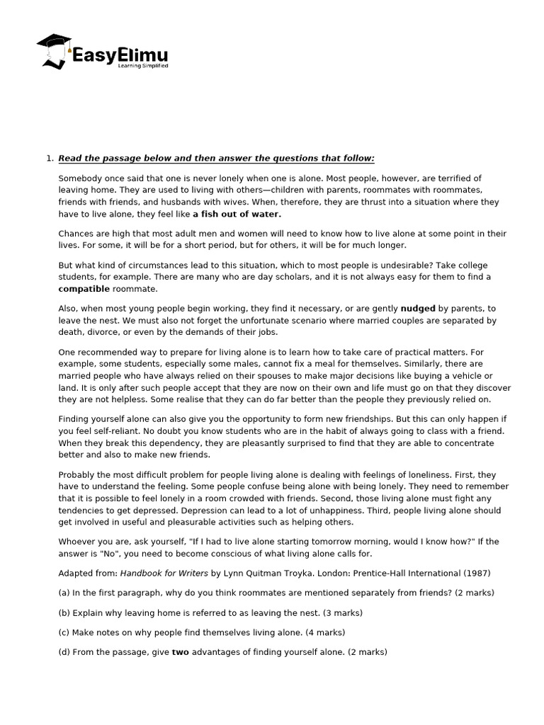 English Paper 2 - KCSE 2024 Past Papers Questions and Answers-3333 | PDF