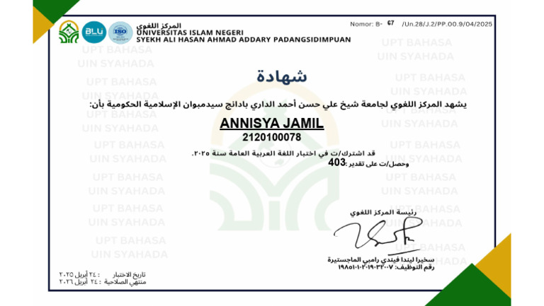 Toafl Annisya Jamil | PDF