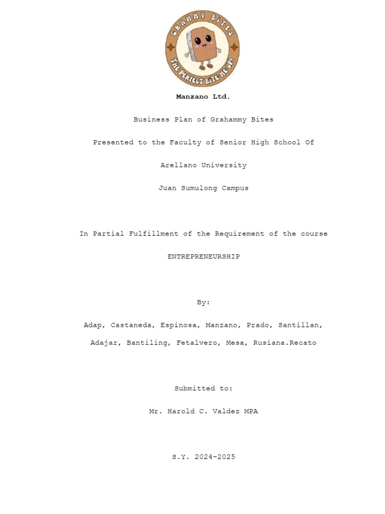 Business Plan Front Page and Introduction | PDF | Ice Cream | Snack Food