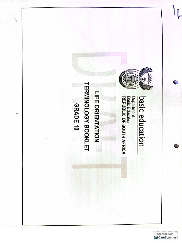 Life Orientation Terminology Booklet | PDF