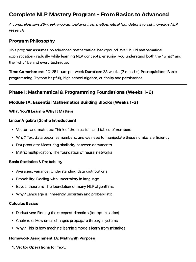 Complete NLP Mastery Study Plan | PDF | Machine Learning | Statistical Classification