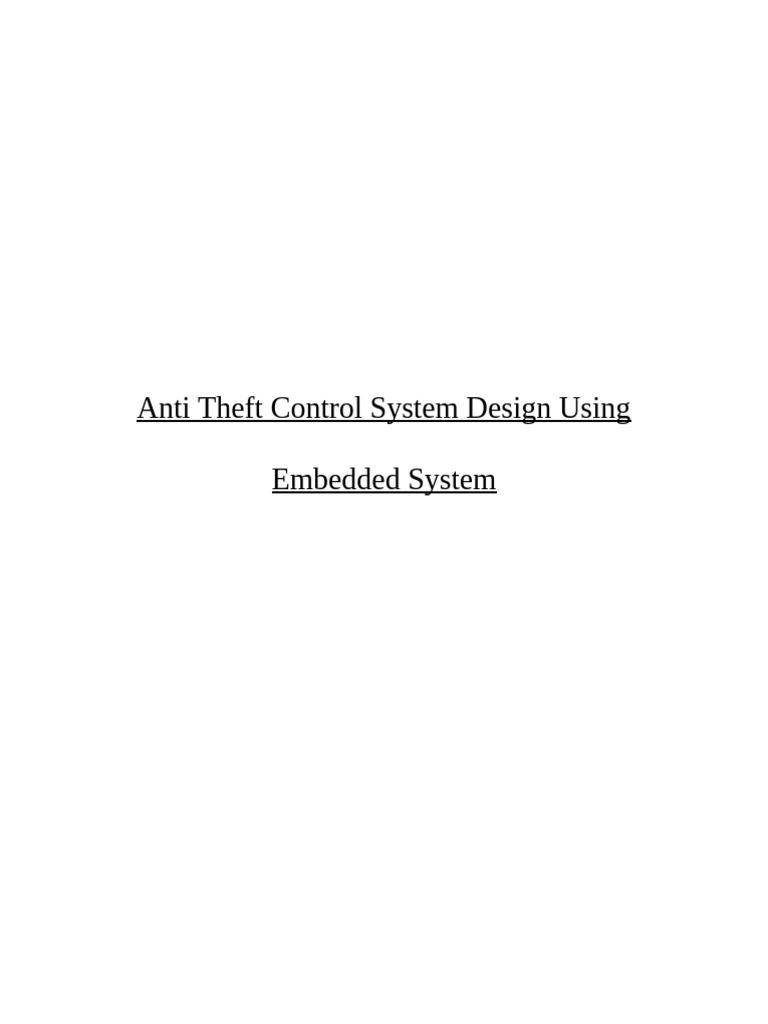 Anti Theft Control System Design Using Embedded PDF | PDF | Rectifier | Transformer