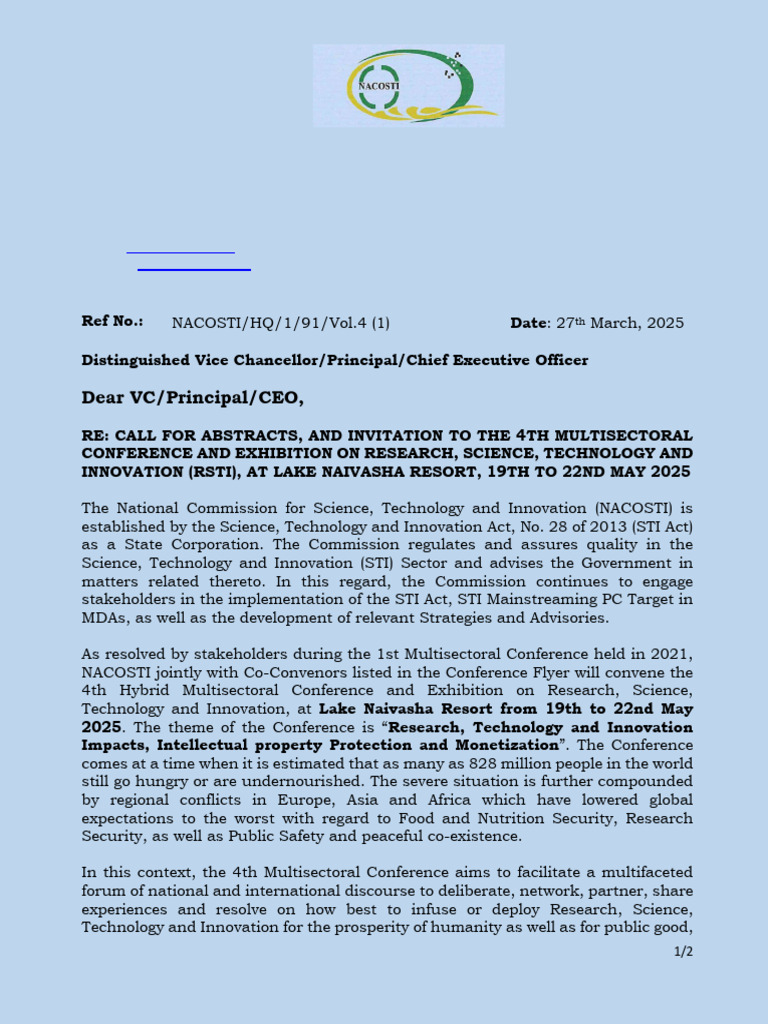 Call For Abstracts-Exhibitions and Invitation To Rsti Multisect | PDF