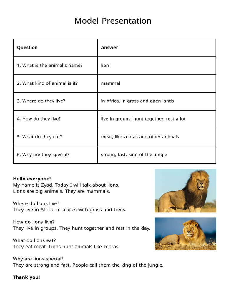 Model Presentation PDF | PDF