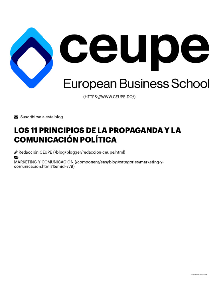 Los 11 Principios de La Propaganda y La Comunicación Política | PDF ...