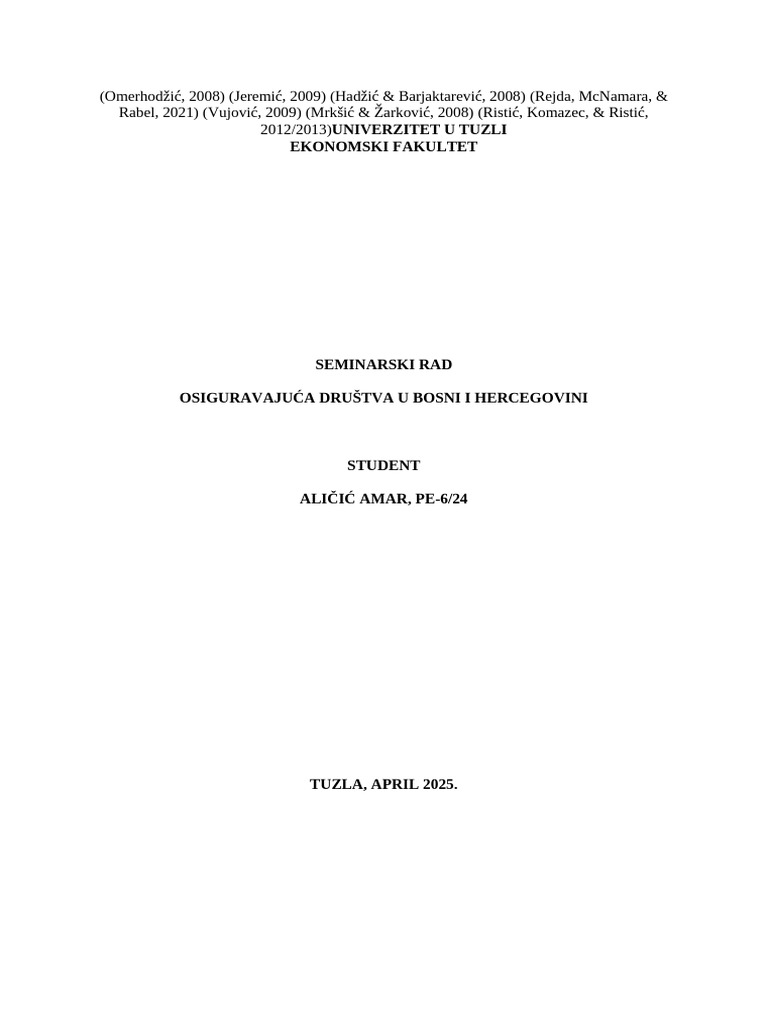 Uputstvo Za Izradu Seminarskog Rada | PDF