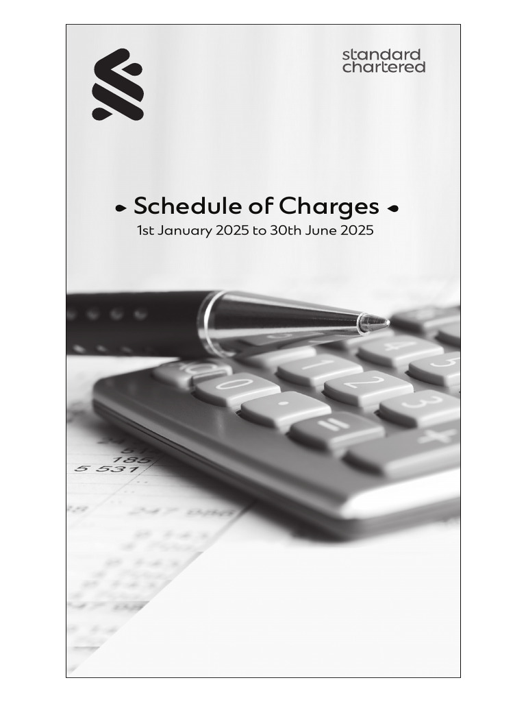 SCB Schedule of Charges 2025 | PDF | Cheque | Banks