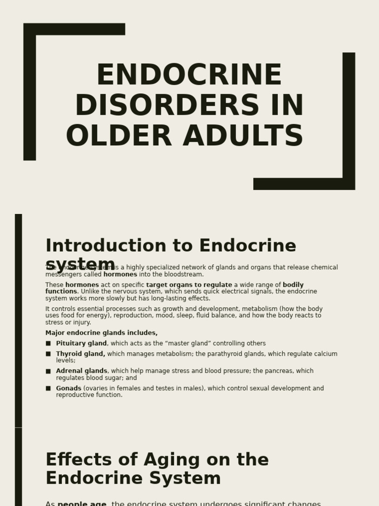 Aging and Endocrine Disorders Overview | PDF | Endocrine System ...