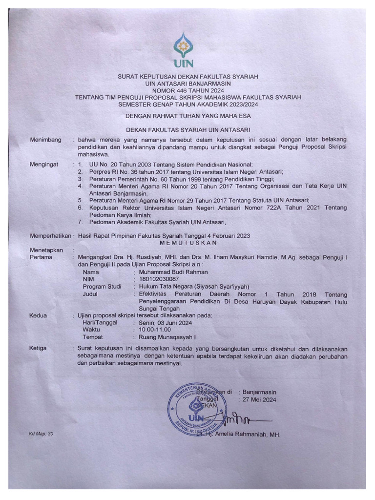 Berkas Ujian Proposal | PDF