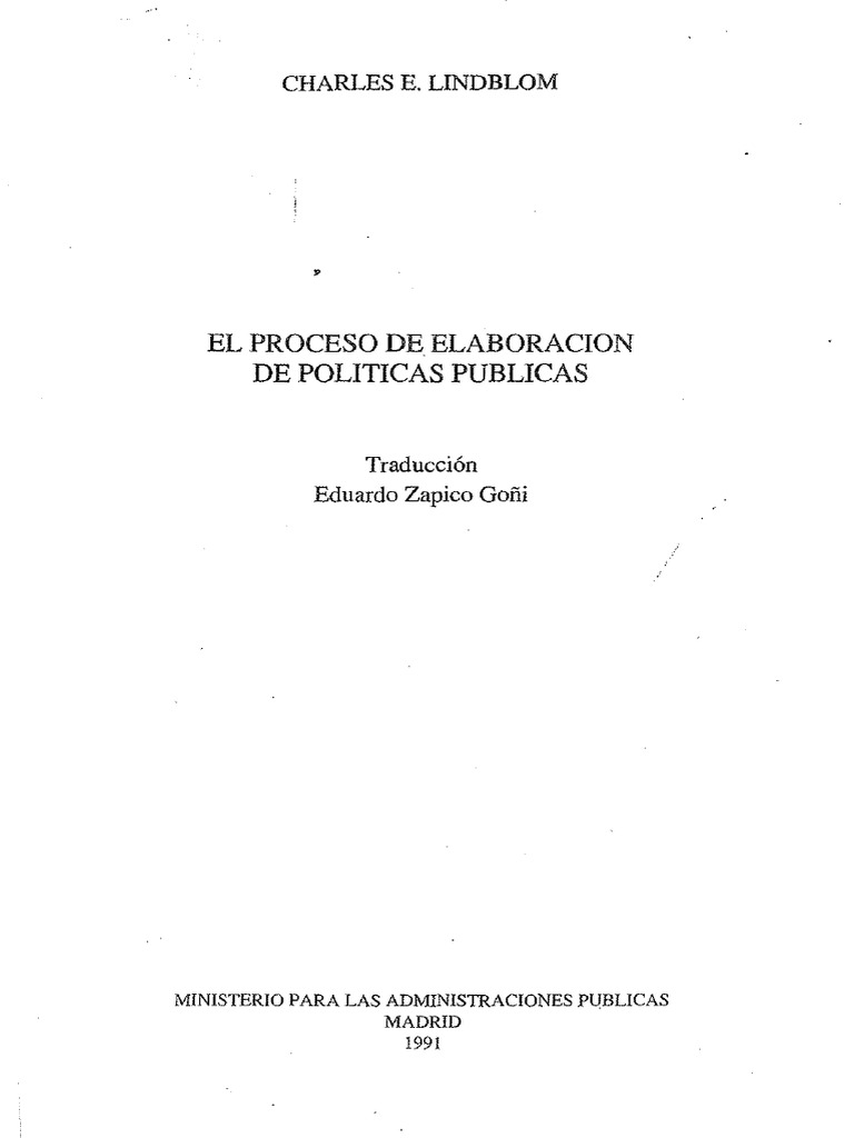 8 A-2 El Proceso de Elaboracion... - Charles E. Lindblom | PDF ...