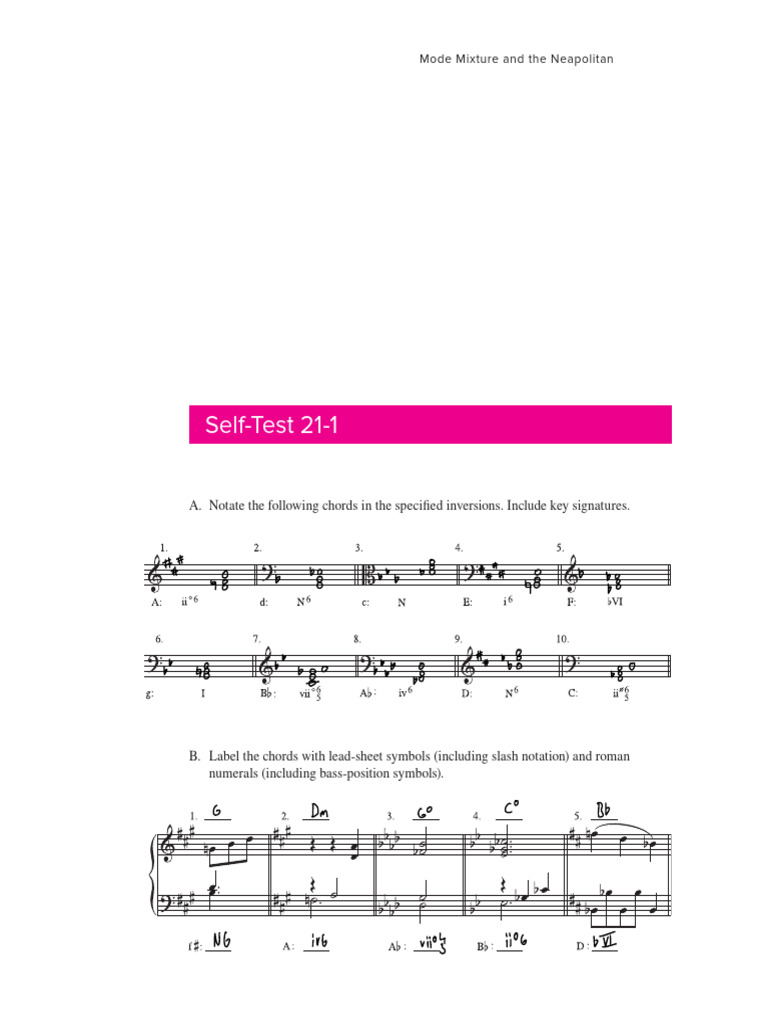 Mode Mixture and Neapolitan Chord Analysis | PDF | Chord (Music) | Opus ...