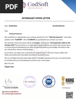 CodSoft Internship Offer Details | PDF | Linked In | Software Engineering