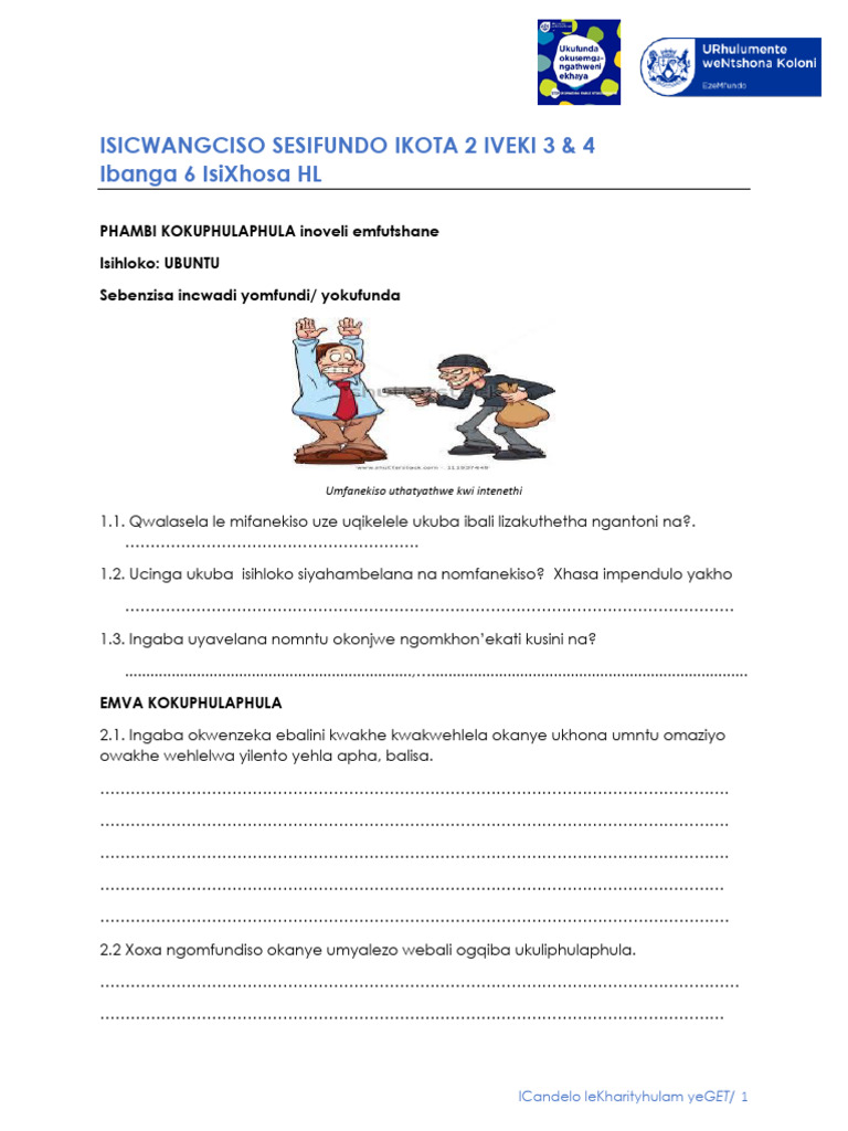 Lesson Plan Gr6 IsiXhosa HL T2 W3 | PDF | Chess Theory | Chess Openings