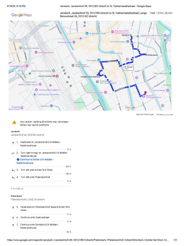 Janskerk, Janskerkhof 26, 3512 BN Utrecht To St. Catharinakathedraal ...