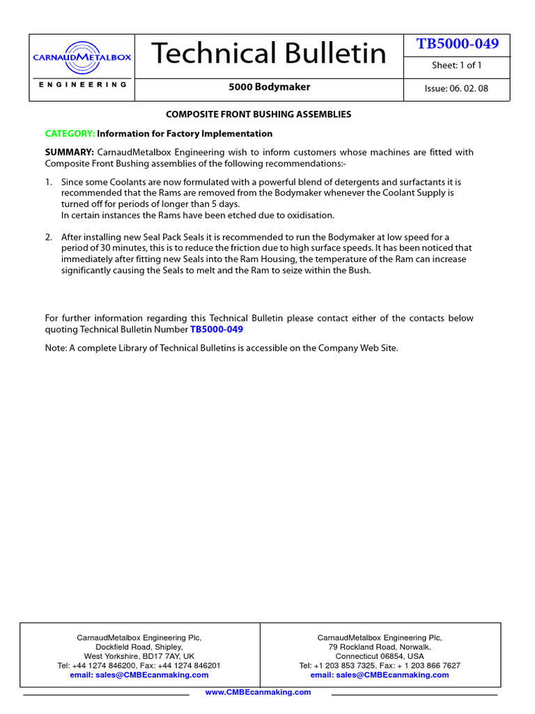 TB5000 049 Composite Front Bushing Assemblies | PDF