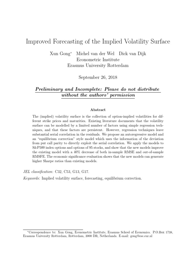 Improved Forecasting of The Implied Volatility Surface (Xun Gong ...