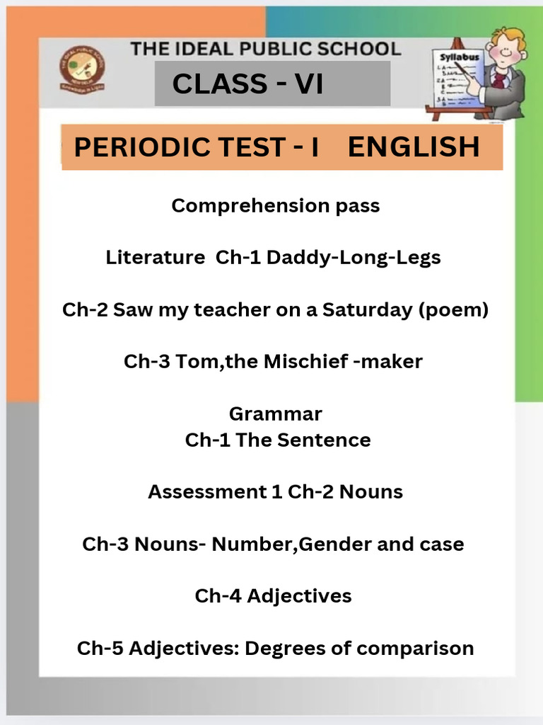 Class VI Periodic Test I Overview | PDF | Linguistics
