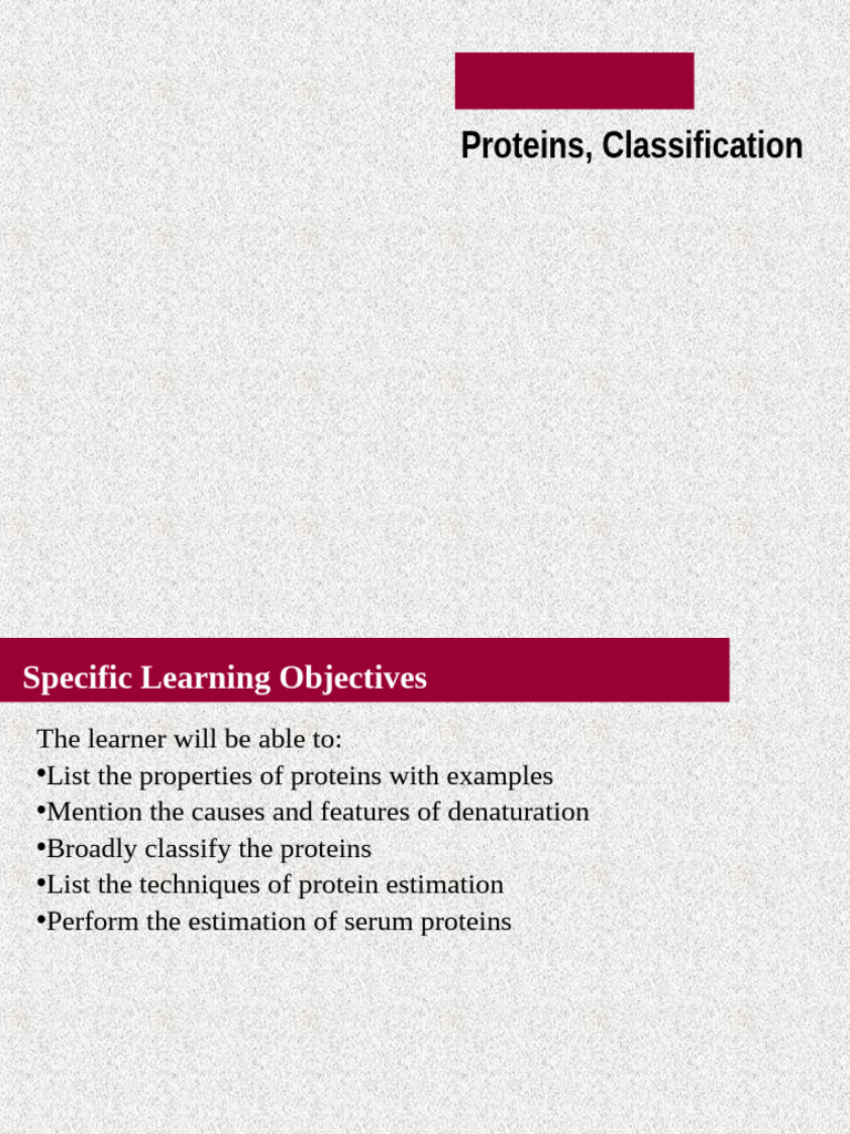 Protein Properties and Classification Guide | PDF | Proteins ...