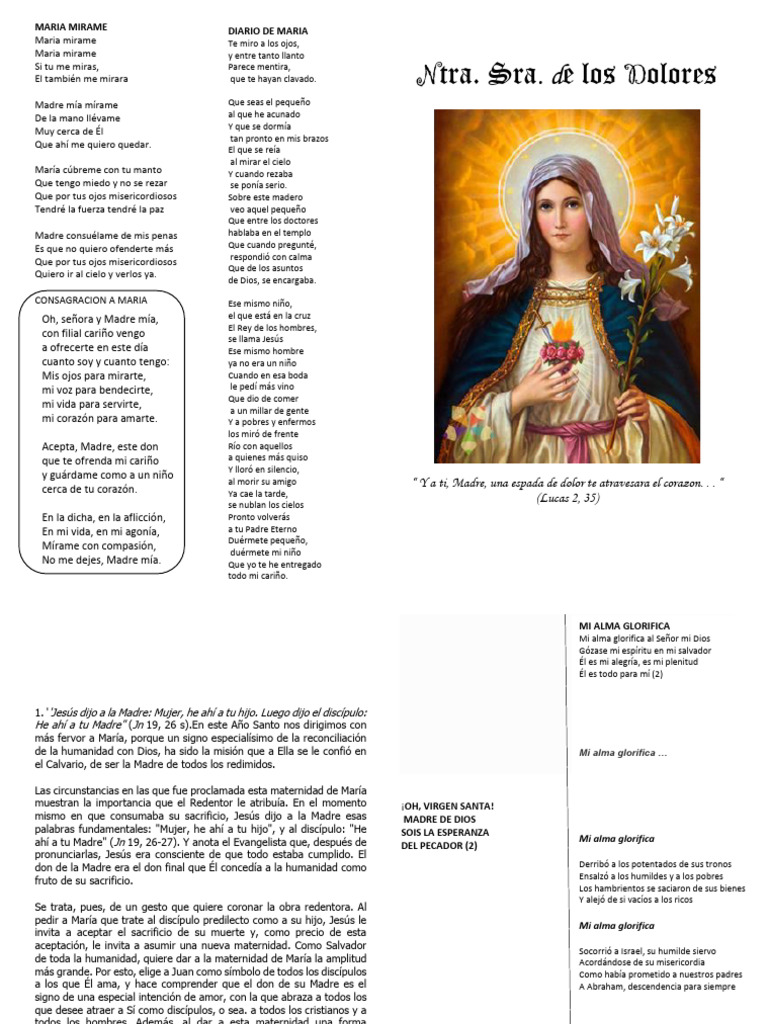 Los Siete Dolores de Maria | PDF | María, madre de Jesús | Jesús