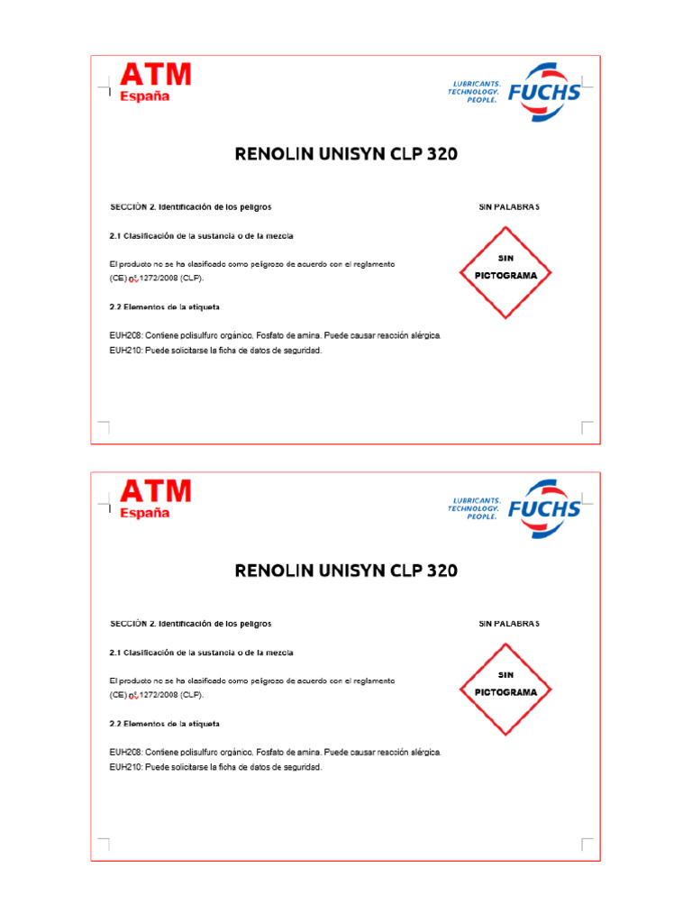 Renolin Unisyn CLP 320 | PDF