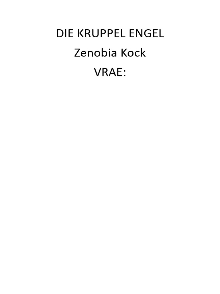 DIE KRUPPEL ENGEL_letterkunde Gids (1) | PDF