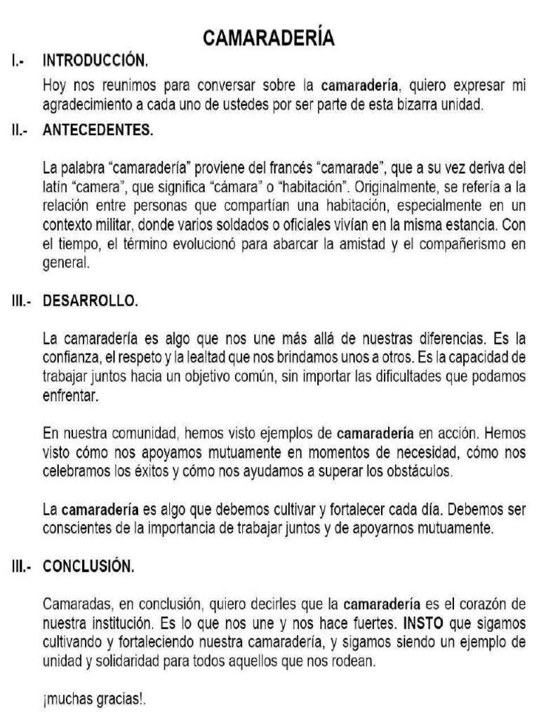 La Camaradería | PDF