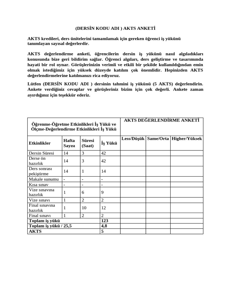 AKTS Anketi | PDF