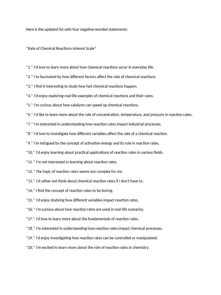 Students Rating Scale | PDF