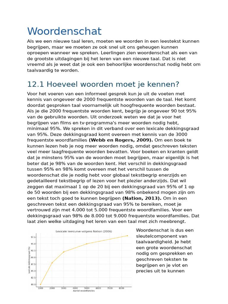 Handboek Vreemdetalendidactiek - Woordenschat | PDF