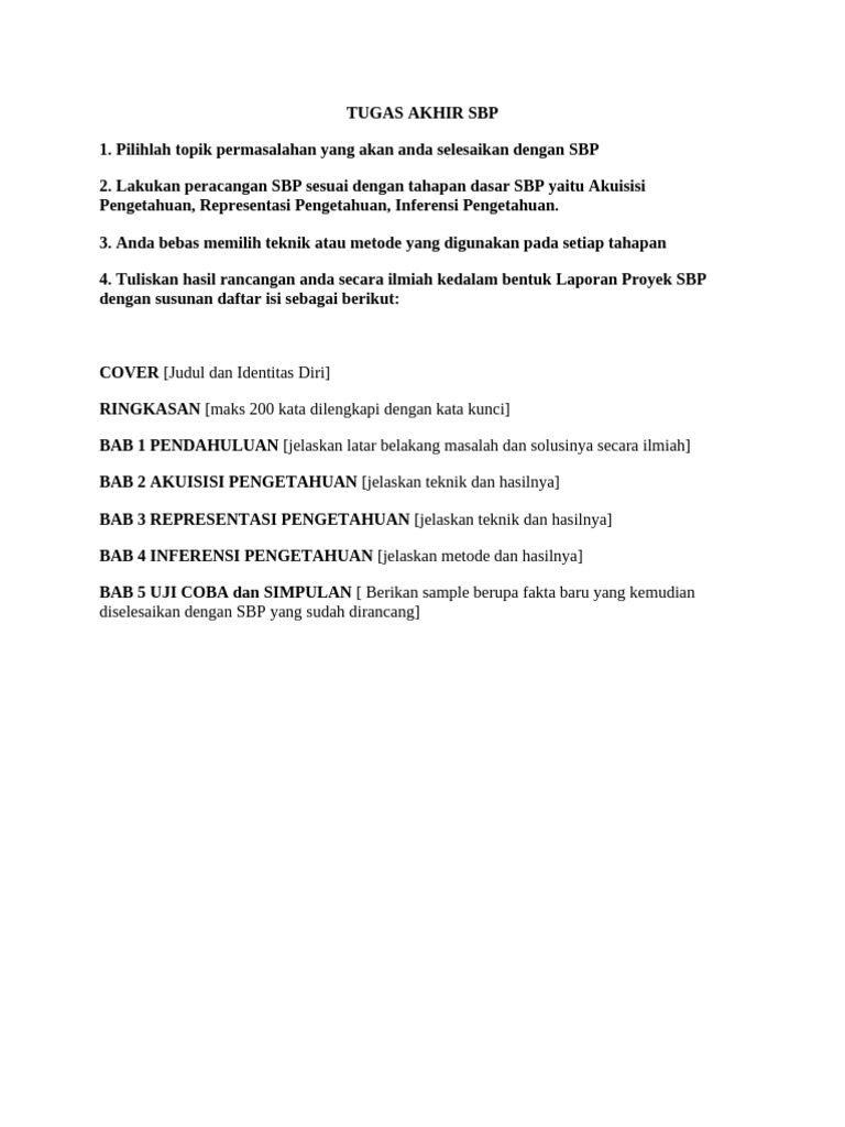 Template Laporan Proyek SBP | PDF