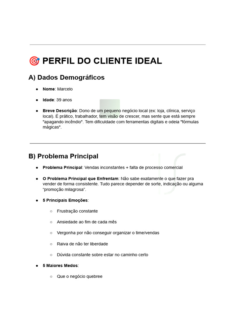 Perfil do Cliente Ideal para Vendas Consistentes | PDF