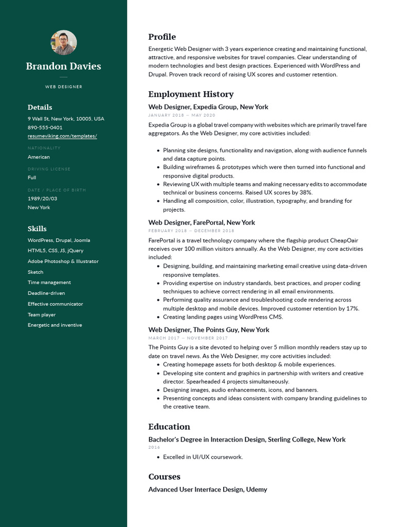 Web Designer Resume Example 15 | PDF | Web Design | Computing