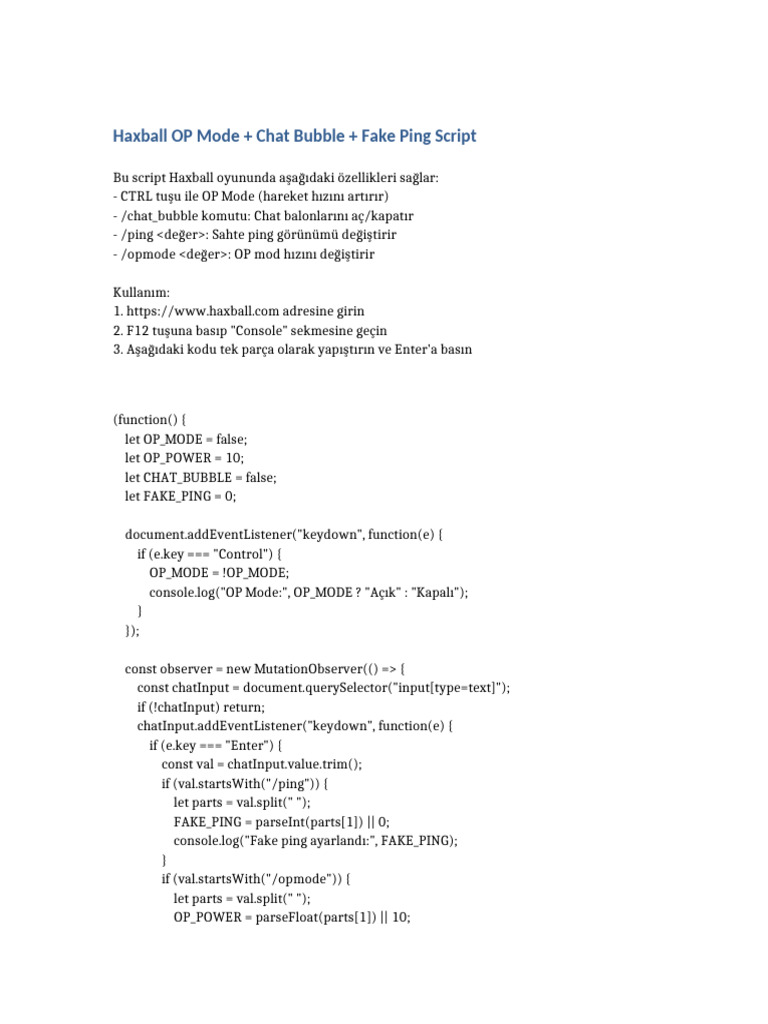 Haxball Opmod Script | PDF