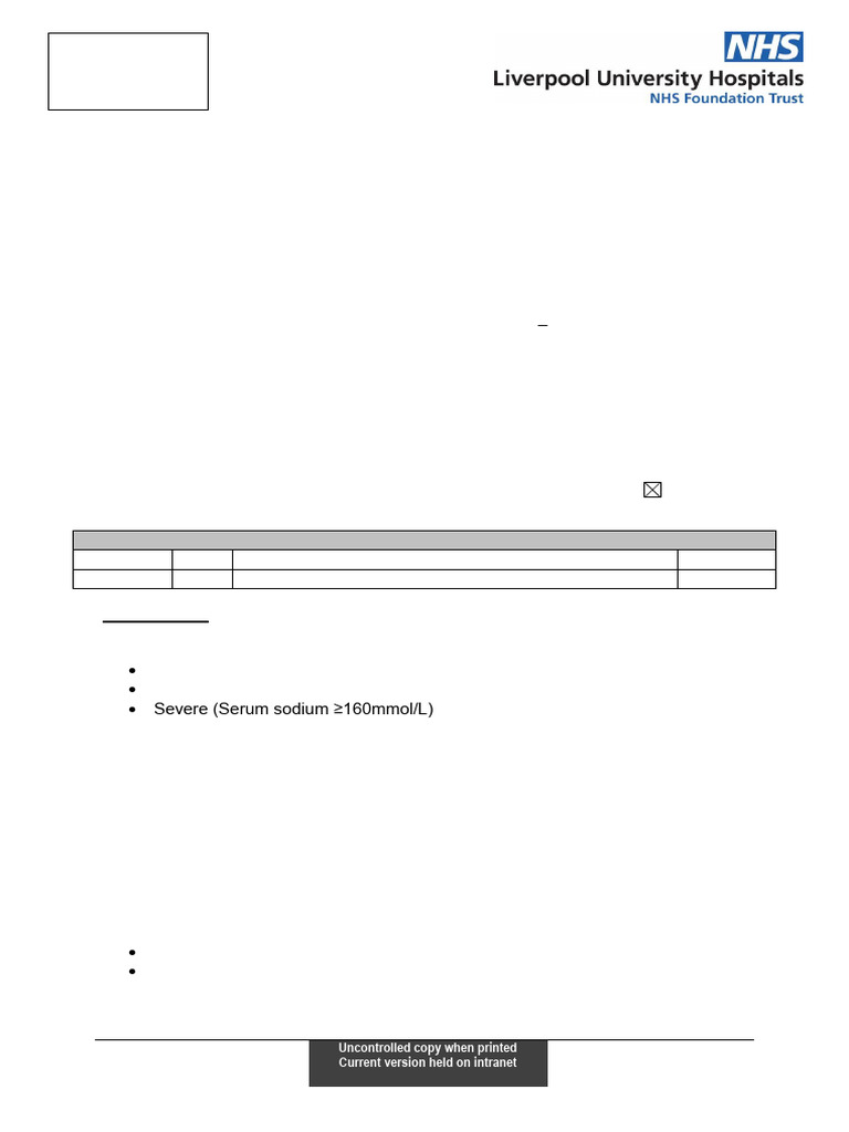 Management Guidelines for Hypernatraemia | PDF | Intravenous Therapy ...