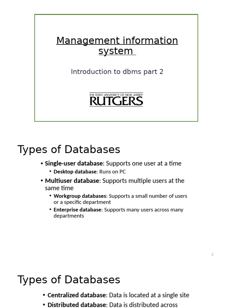 Intro To DBMS Part 2 | PDF | Databases | Computer File