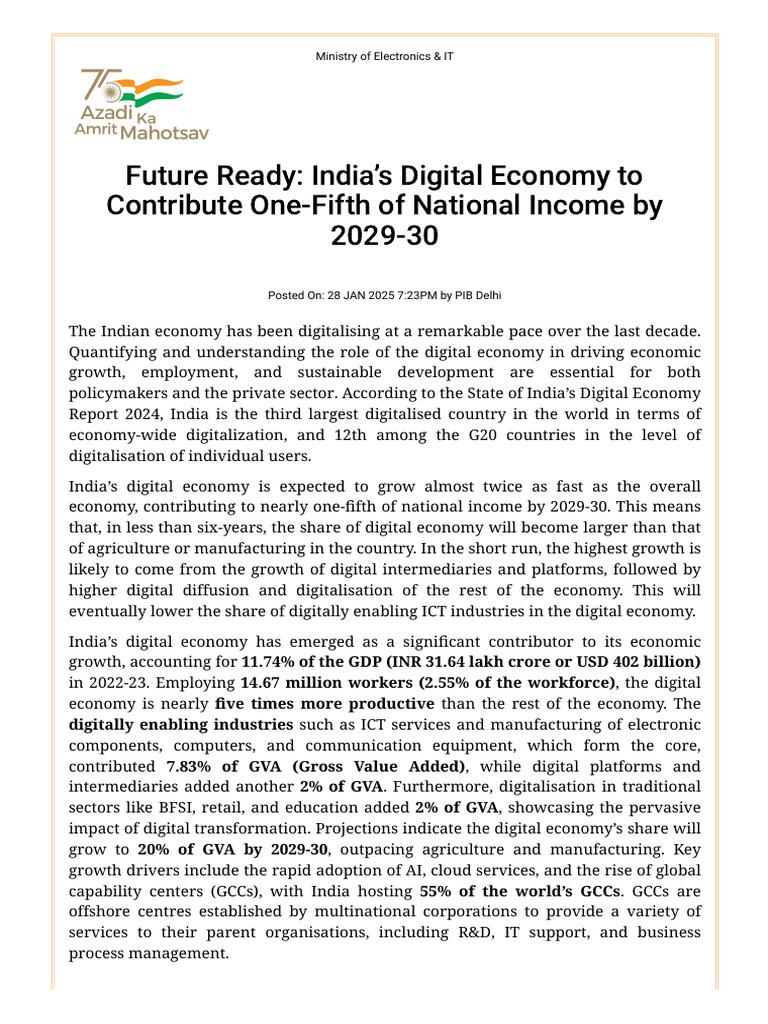 India's Digital Economy Growth by 2030 | PDF | Economies | Retail