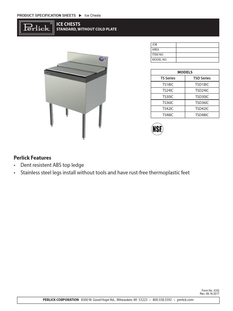 Ic02 Ice Chests Standard Without Cold Plate Rev 9-19-17 | PDF ...