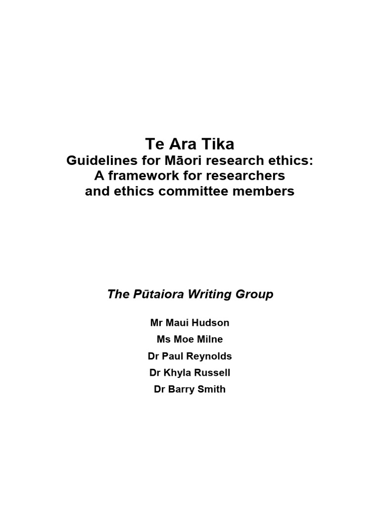 Resource Library PDF - Te Ara Tika Guidelines For Maori Research Ethics ...