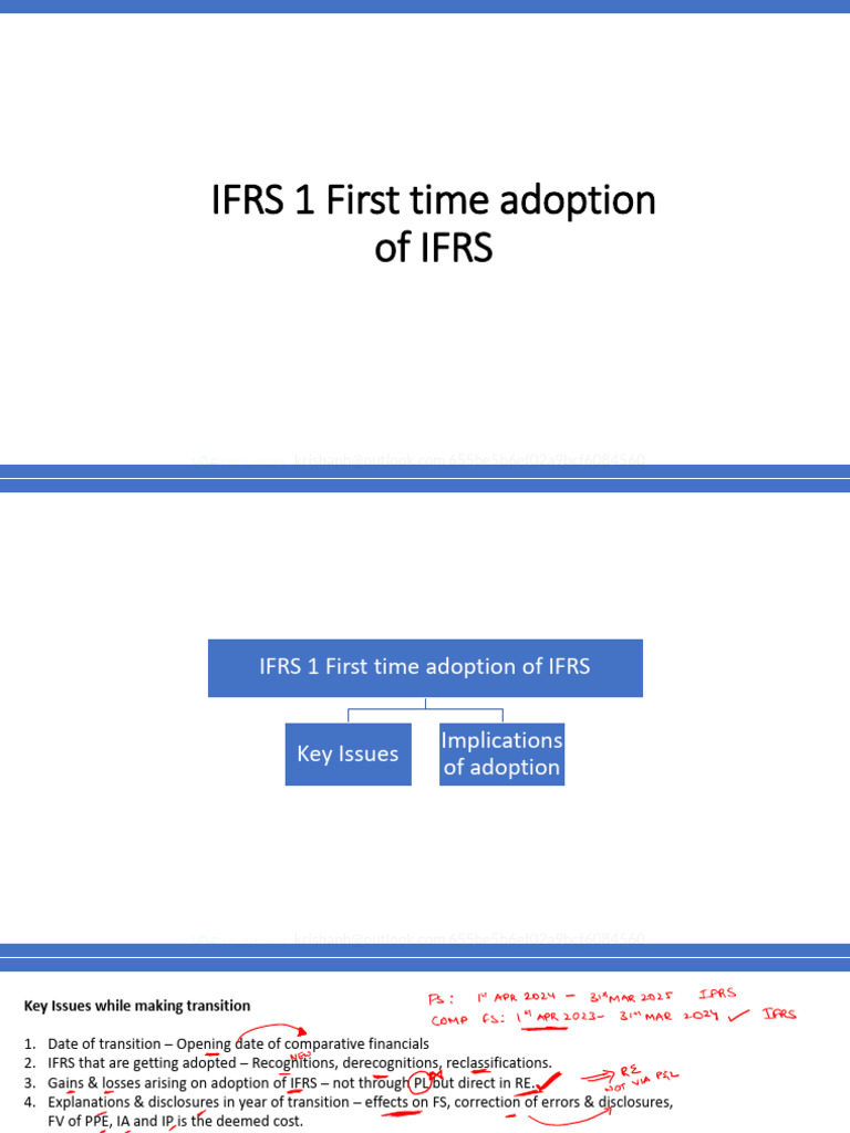 IFRS1 First Time Adoption | PDF