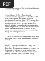 Evaluating Bowlby's Maternal Deprivation | PDF | Attachment Theory ...