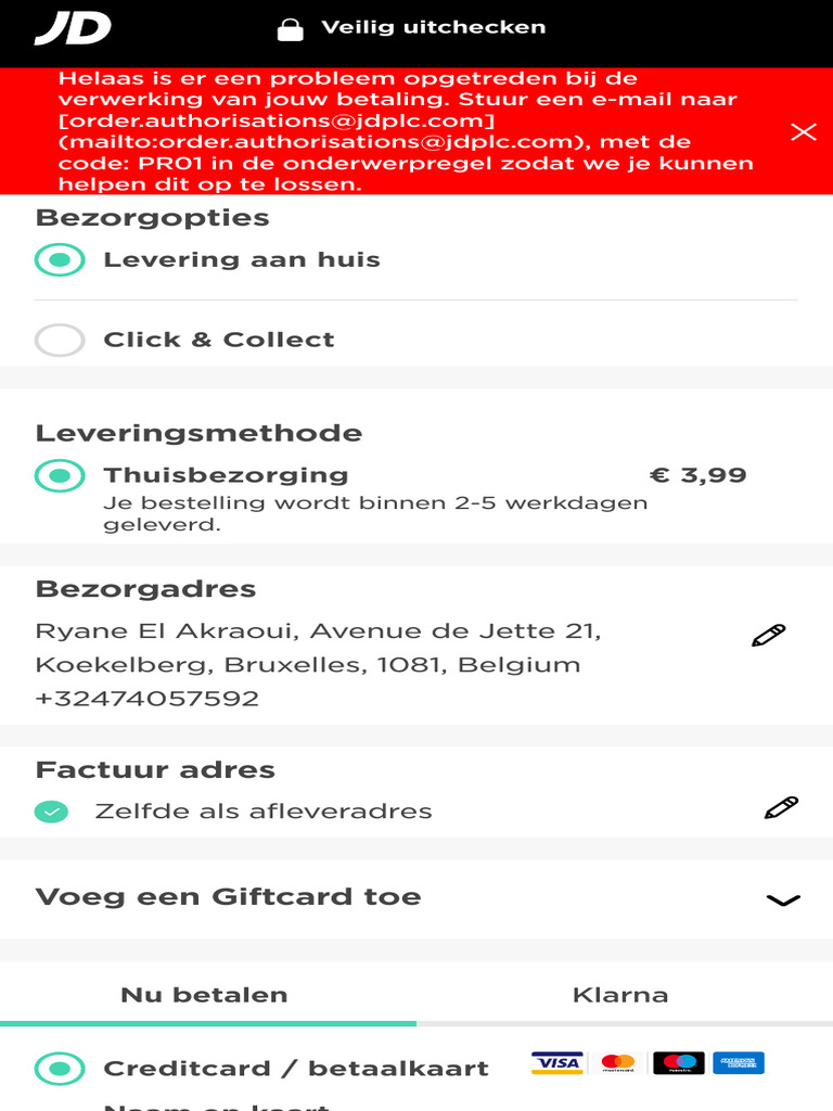 JD Sports BE Payment | PDF
