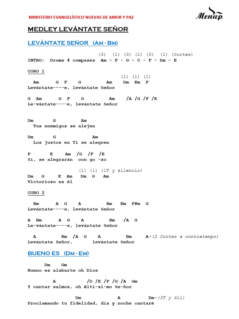 Medley Levántate Señor (Acordes) | PDF | Contenido bíblico | Salmos