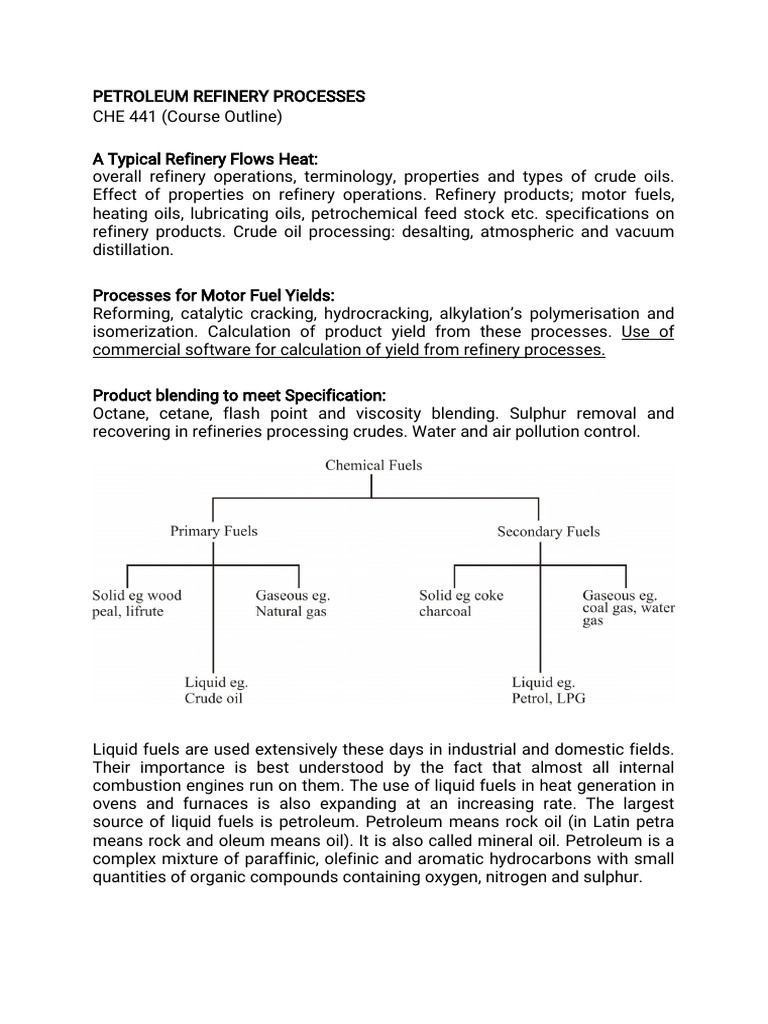 Petroleum Refinery Process Hod Material | PDF | Chemical Substances | Hydrocarbons
