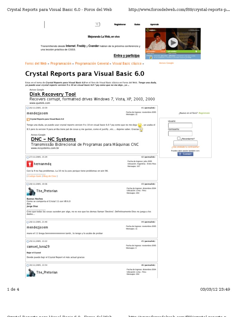 Crystal Report | PDF | Básico | Foro de Internet