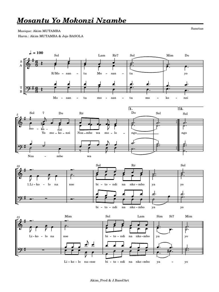 Mosantu Yo Mokonzi Nzambe - Akim Mutamba - Harm. Akim Mutamba & Jojo ...