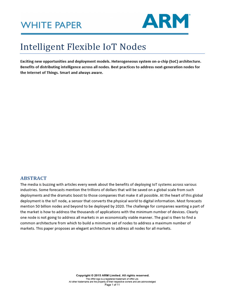 Intelligent Flexible IoT Nodes - Whitepaper | PDF | Internet Of Things | Computer Network