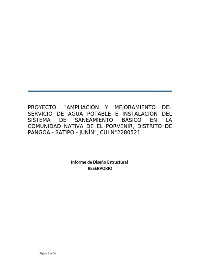 Memoria de Calculo - Reservorio | PDF | Fundación (Ingeniería) | Hormigón