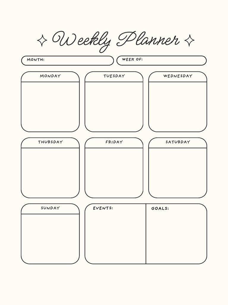 Cream Minimalist Modern Professional Personal Agenda Weekly Planner | PDF