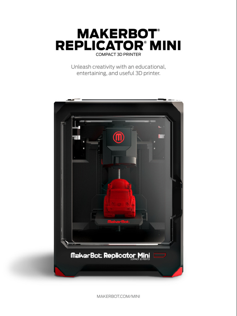 MakerBot Replicator Mini 3D Printer | PDF | 3 D Printing | Computer ...